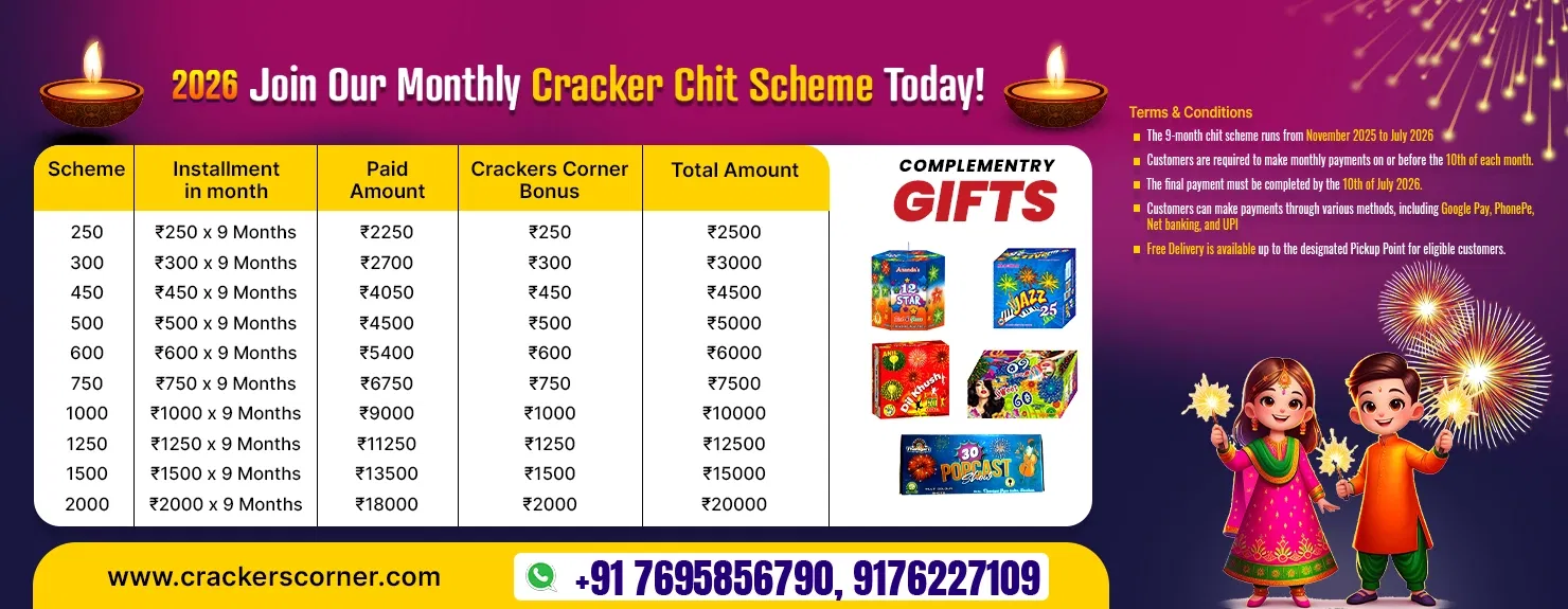 Celebrate Diwali with Crackers Corner: 9-Month Advance Scheme ...